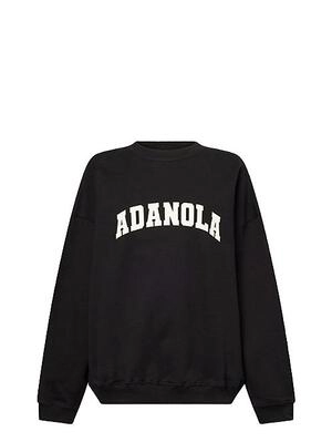 ADANOLA Cotton Oversized Sweatshirt - Black