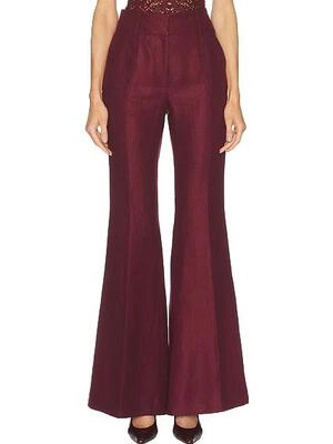 Gabriela Hearst Rhein Flare Trousers - Bordeaux