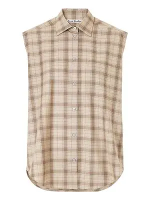Acne Studios Sleeveless Checked Wool Shirt - Multi