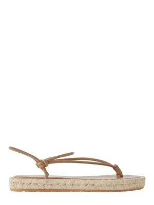 GIANVITO ROSSI Leather Espadrille Sandals - Brown