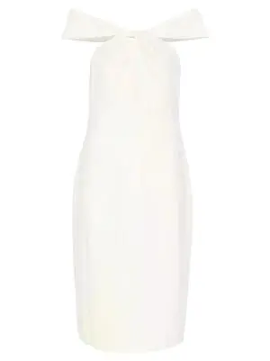 Ralph Lauren Twist Shoulder Midi Dress - Neutrals