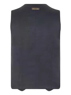 Peserico Button V-neck Vest - Grey