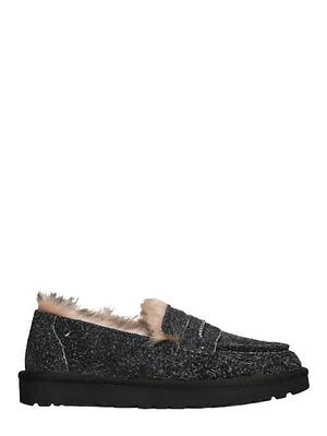 UGG Ellis Suede Loafers With Shearling Lining - Black
