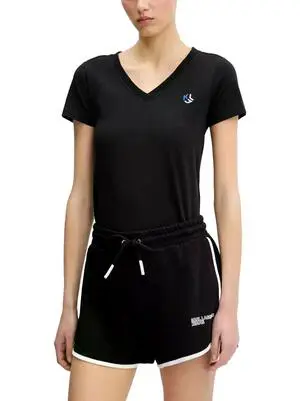 Karl Lagerfeld V-neck Logo T-shirt - Black