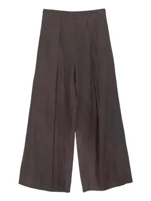 Sú Pleated Wide Leg Trousers - Brown