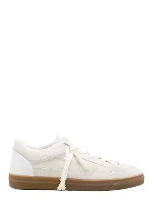 SANTHA Love Cut Paneled Lace-up Sneakers - Neutrals