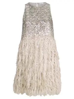 Brunello Cucinelli Embellished Mini Dress - Grey