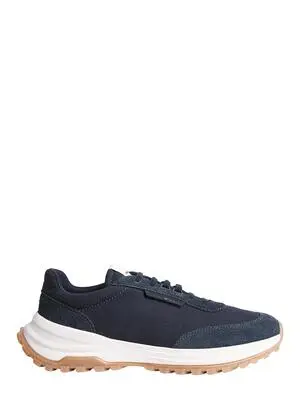Emporio Armani Suede Paneled Sneakers - Blue