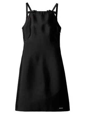 Miu Miu Silk-wool Bow Mini Dress - Black