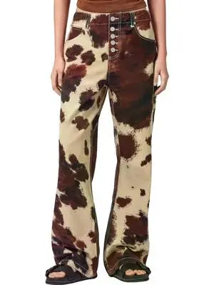 ALLSAINTS Taya Cow Print Jeans - Neutrals