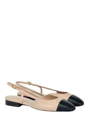 POTAMY Two-tone Slingback Ballet Flats - Neutrals