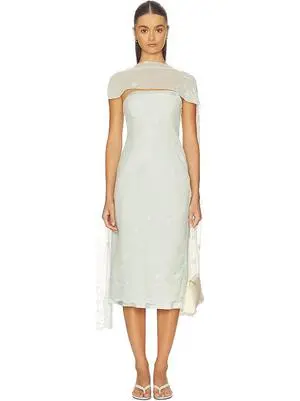 Posse Cove Strapless Dress With Detached Scarf - Sage