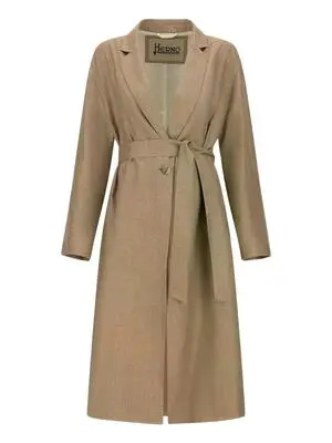 Herno Belted Single-breasted Coat - Neutrals