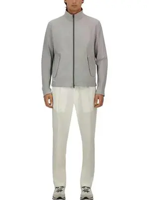 Herno Seersucker High-collar Jacket - Grey