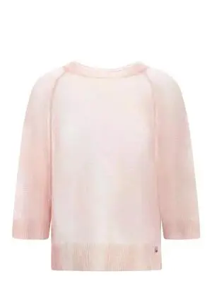 Herno Raglan Sleeve Crew Neck Fine Knit Sweater - Pink