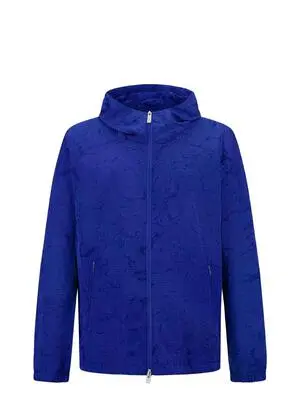 Herno Water Jacquard Hooded Jacket - Blue