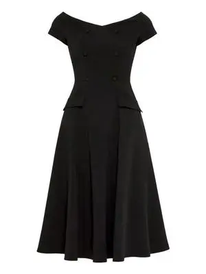 NISSA A-line Crepe Dress - Black