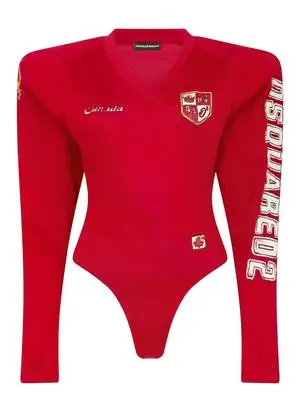 Dsquared2 Graphic Detail Sporty Bodysuit - Red
