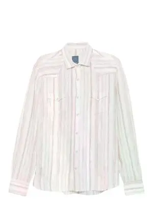 BARBA NAPOLI Striped Pocket Shirt - Neutrals
