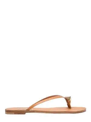 Casadei Soraya Leather Sandals With Gold-tone Hardware - Neutrals