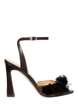 Michael Kors Sequined Embellished Ankle Strap Sandals - Brown