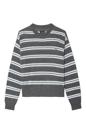 Zadig&Voltaire Zadig&Voltaire Swapy Striped Cashmere Jumper Anthracite