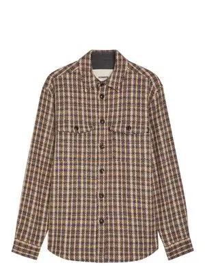 VOWELS Checked Wool And Mohair-blend Overshirt - Multicoloured
