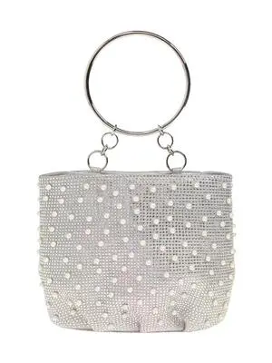 Rodo Faux-pearl Embellished Tote Bag - Silver