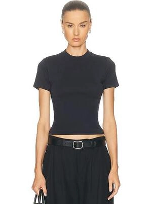 EAVES Bonnie High Neck Baby Tee Black