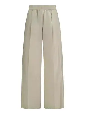 Brunello Cucinelli Beige Elasticated Palazzo Trousers - Neutrals