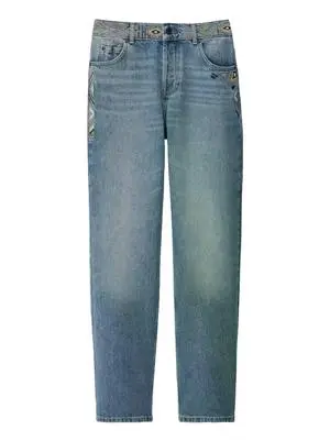Ba&sh Rize Wide-leg Jeans With Embroidery - Blue