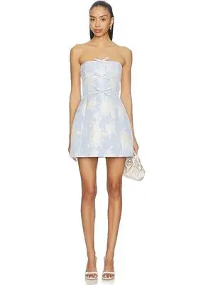V. CHAPMAN Kimberlina Brocade Corset Dress - Blue