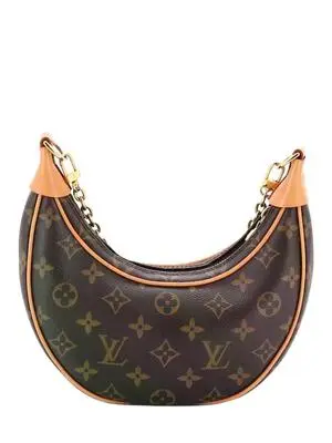 LOUIS VUITTON Loop Handbag Monogram Canvas Hobo Bag - Brown