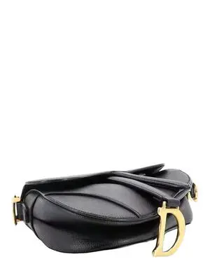 Dior Saddle Handbag Leather Mini Shoulder Bag - Black