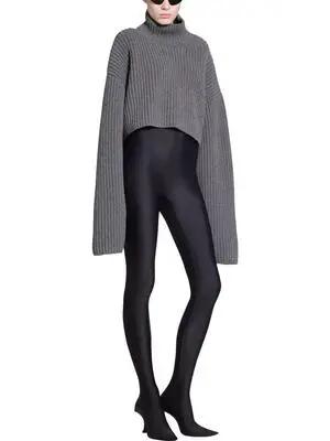 Balenciaga High-neck Virgin Wool Jumper - Grey