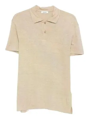 Sandro Linen Polo Shirt - Neutrals