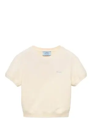Prada Cotton Fleece Cropped T-shirt - Yellow