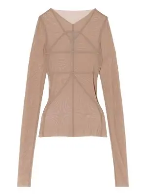 Rick Owens Rick Owens Stretch-Tulle Long-Sleeve T-shirt Neutrals