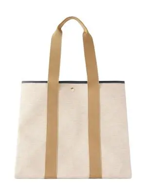 Rue De Verneuil Traversée Large Linen Tote - Neutrals