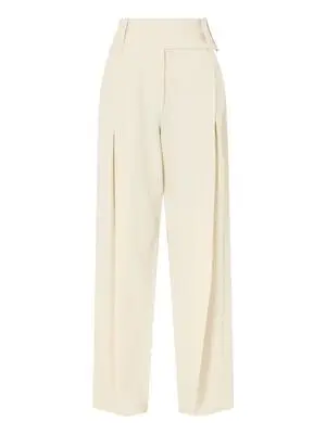Sportmax Sportmax Pleated Woven Wide-Leg Trousers Neutrals