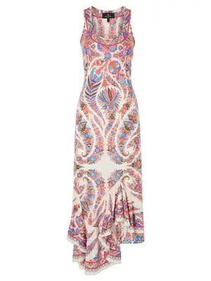 Etro Cut-out Paisley-print Satin-jersey Midi Dress - Multi