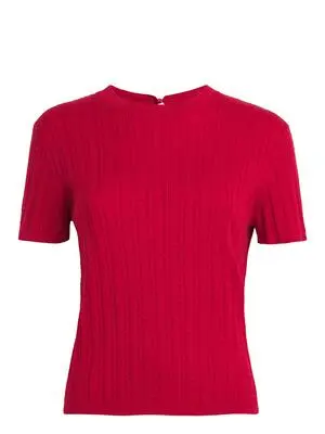Maje Cotton-blend Cable Knit Sweater With Pointelle Detailing - Red