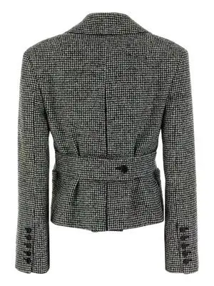 Ermanno Scervino Houndstooth Belted Jacket - Black