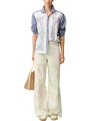 Claudie Pierlot Patterned Wide-leg Jeans - Neutrals