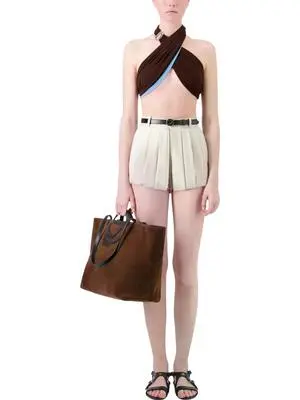 Coperni Cabas Tote Bag With Logo-embossed Handle - Brown
