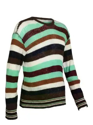 Valentino Garavani Striped Knitted Jumper - Green