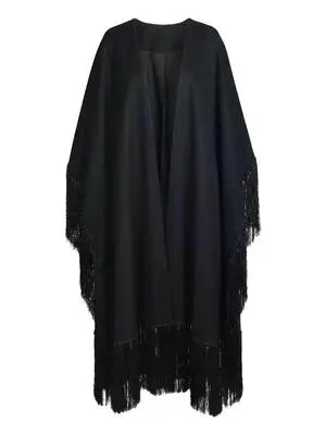 Valentino Garavani Fringe Poncho - Black