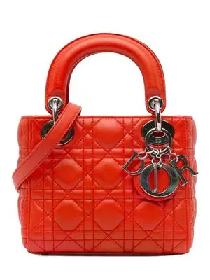 Dior Lambskin Cannage Lady Satchel - Red