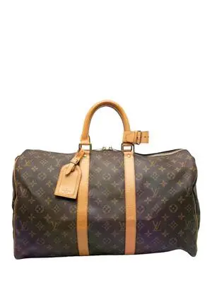 LOUIS VUITTON Monogram Keepall 45 Travel Bag - Brown