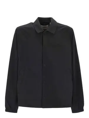 LES DEUX Buttoned Jacket With Tonal Logo Embroidery - Black